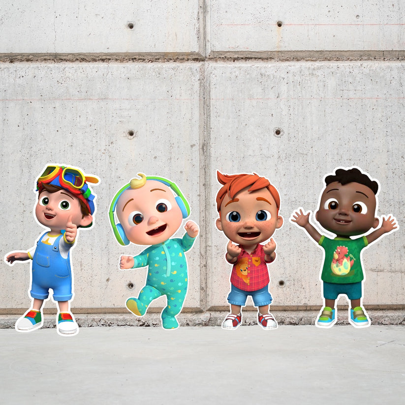 Set of 4 Cocomelon Birthday Character Prop Cutouts, centerpieces ...