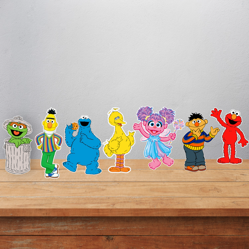 Set of 7 Sesame Street Character Prop Cutouts, centerpieces,backdrop ...