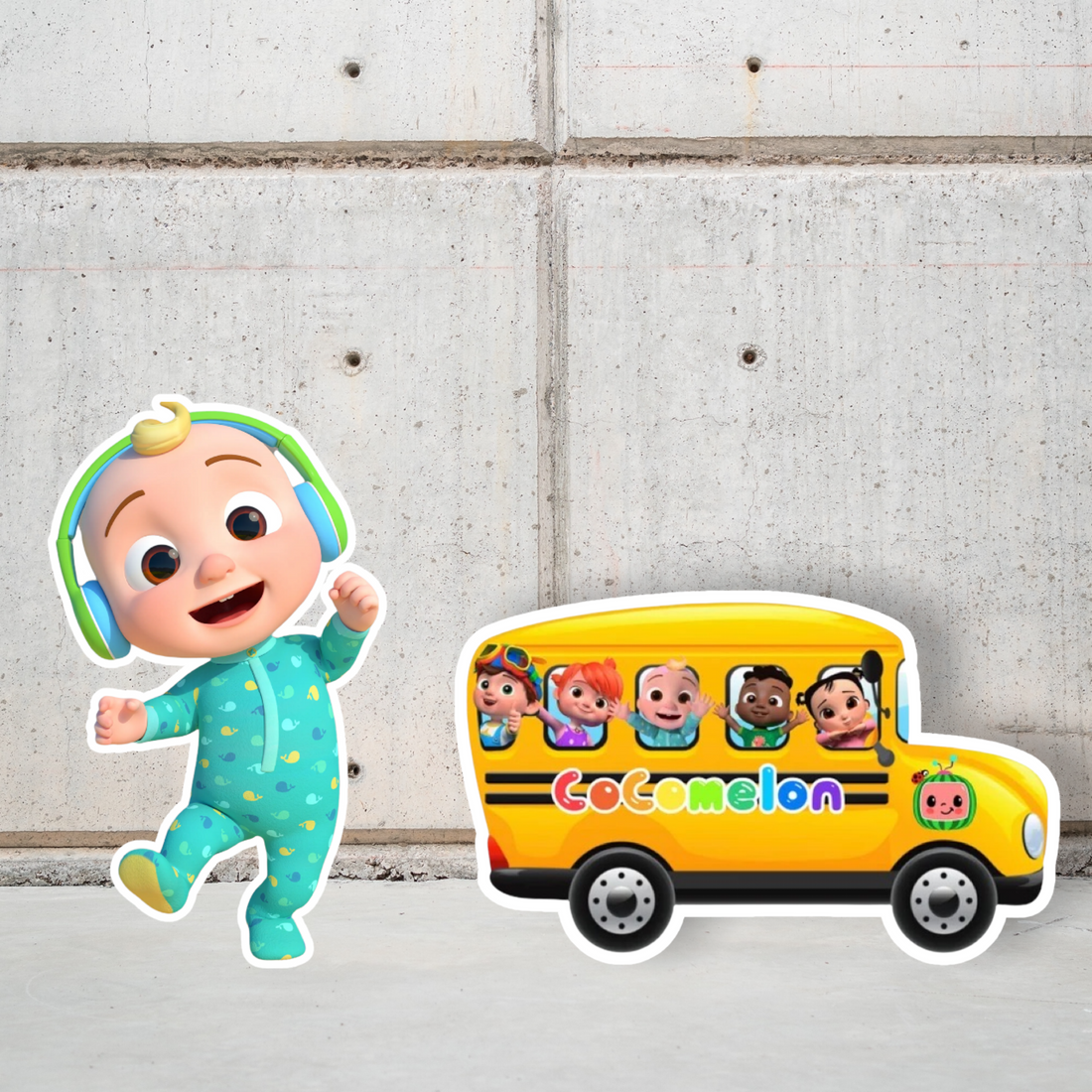 Cocomelon Set of 2 Character Prop Cutouts, centerpieces, cake topper, standee, prop, backdrop ...