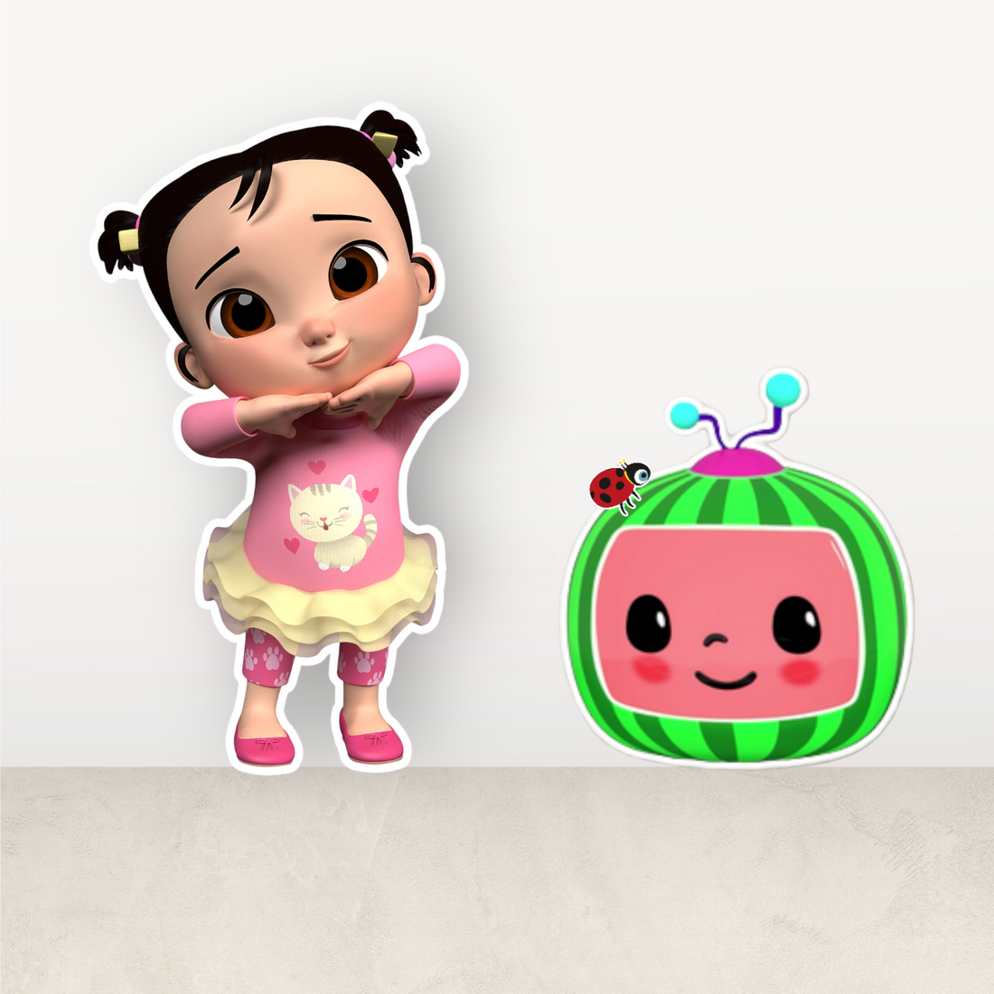 Set of 2 Cocomelon, Cece Custom Birthday Prop Cutouts, centerpieces, backdrop, cake topper and ...